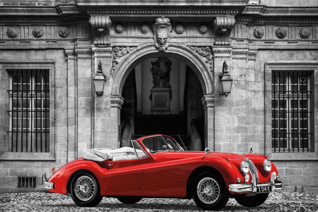 Luxury car in front of palace - Sandler Art